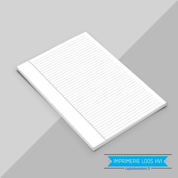 Copies doubles A3 lignée sans gommage (PAQUETS DE 100 EX) - Copie d'examen
