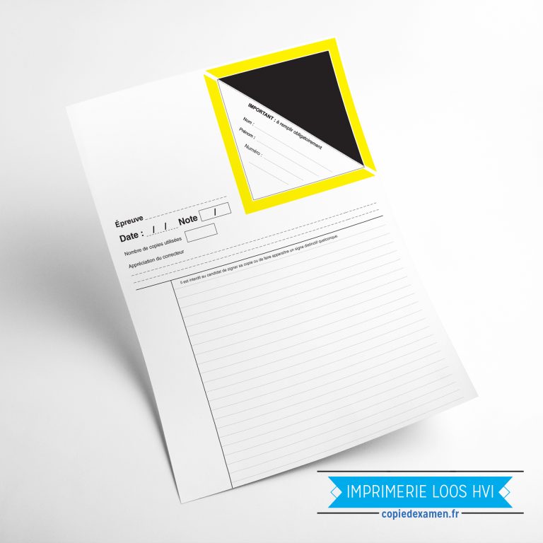 Copie d'examen – Impression et personnalisation de copie d'examen.